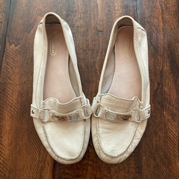 Coach | Shoes | Coach Felisha Nubuck Leather Loafer Moccasin Chalk ...